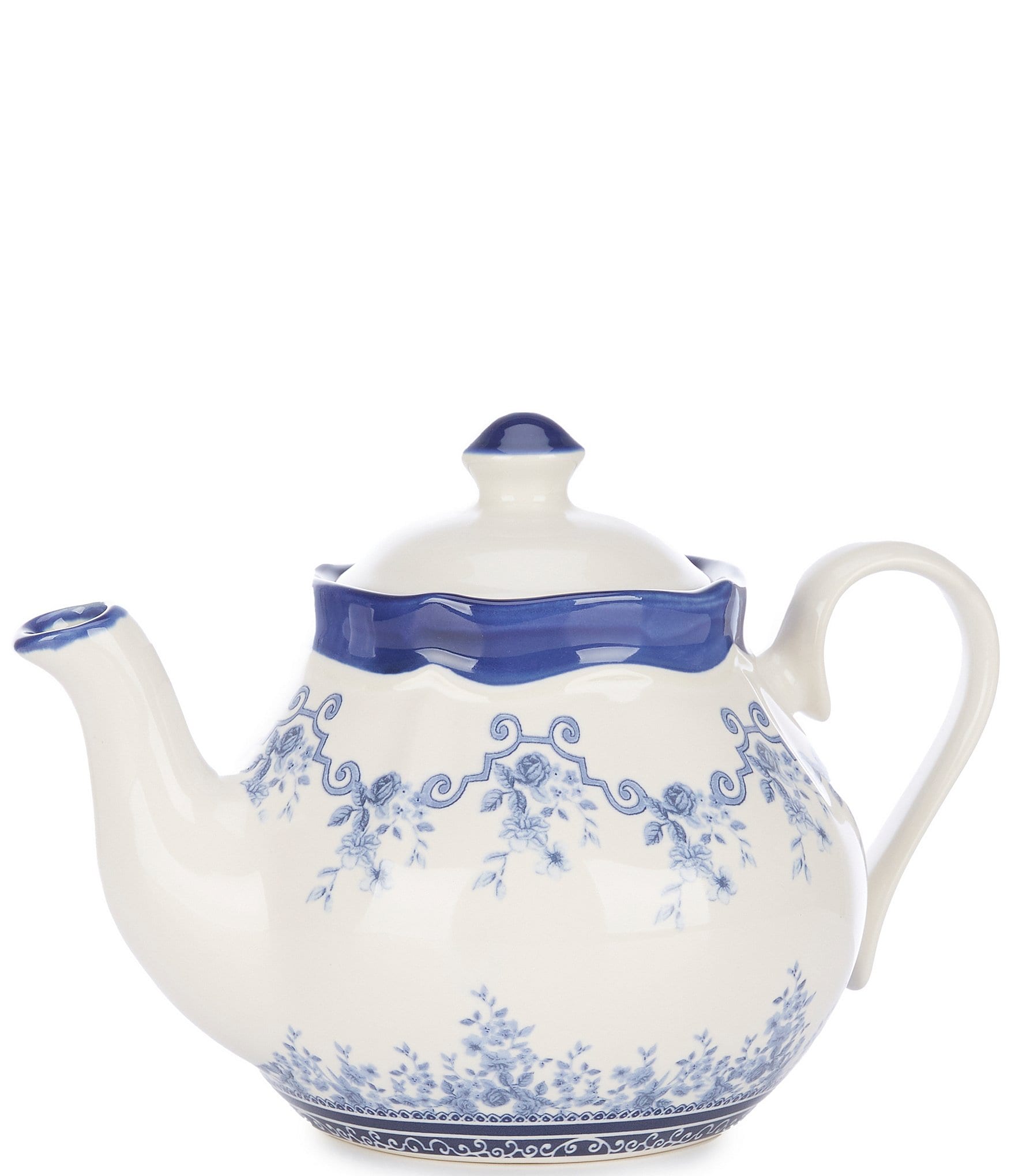 Southern Living Caroline Collection Blue Chinoiserie Teapot | Dillard's