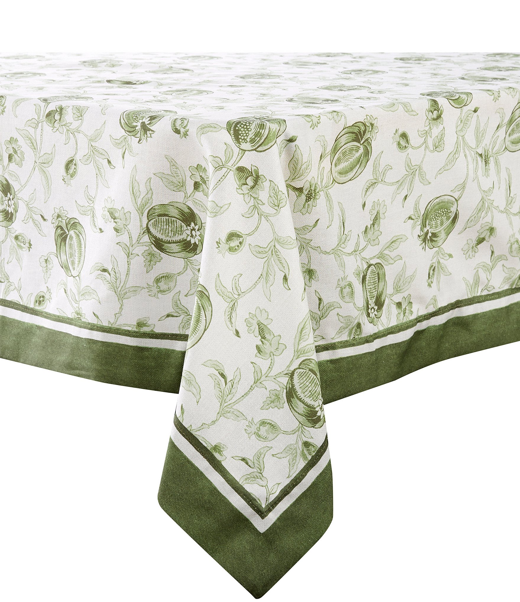 Southern Living Green Pomegranate Print Tablecloth | Dillard's