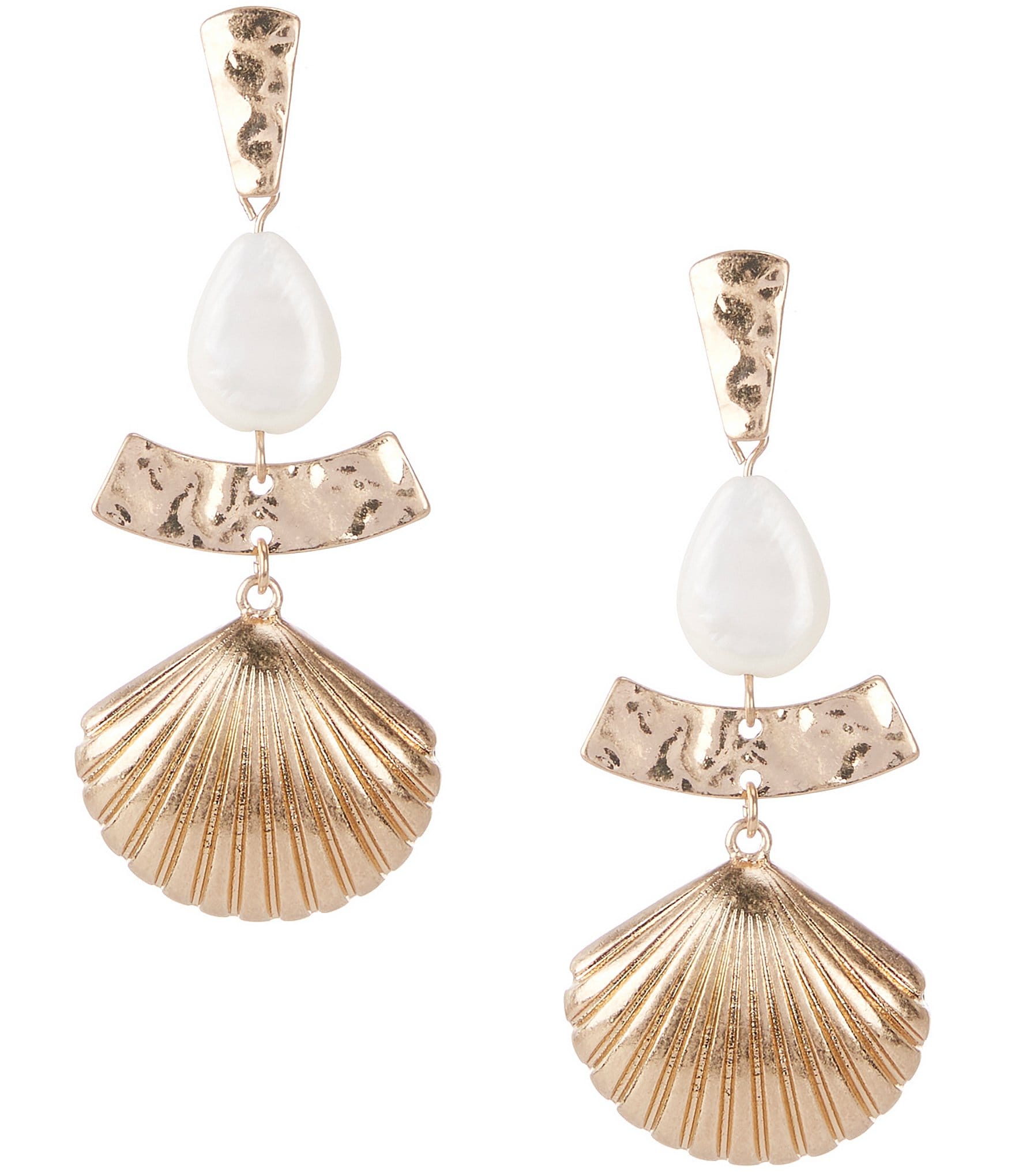 Southern Living Metal Pearl Shell Drop Earrings | Dillard's
