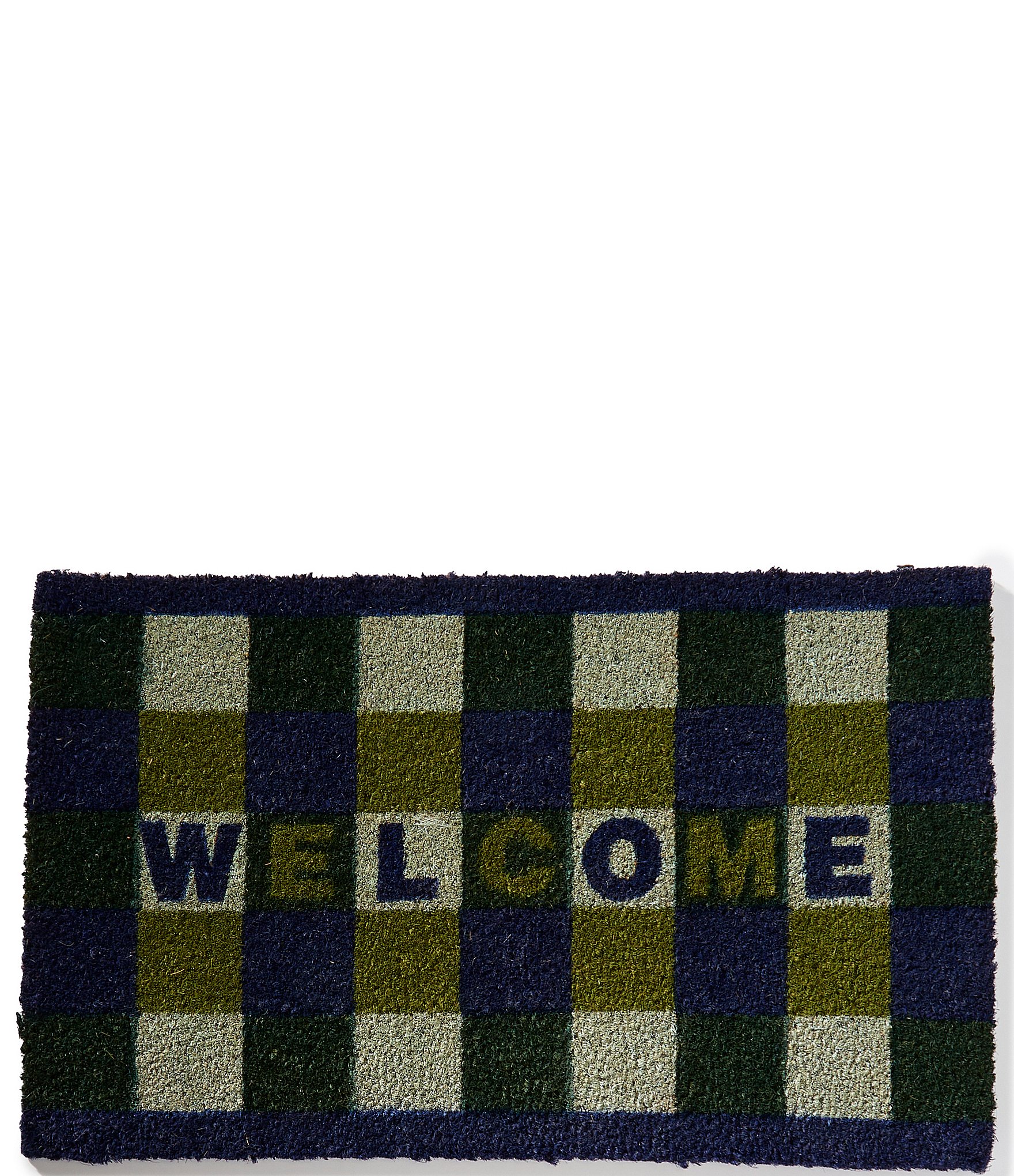 Southern Living Welcome Printed Plaid Coir Door Mat | Dillard's