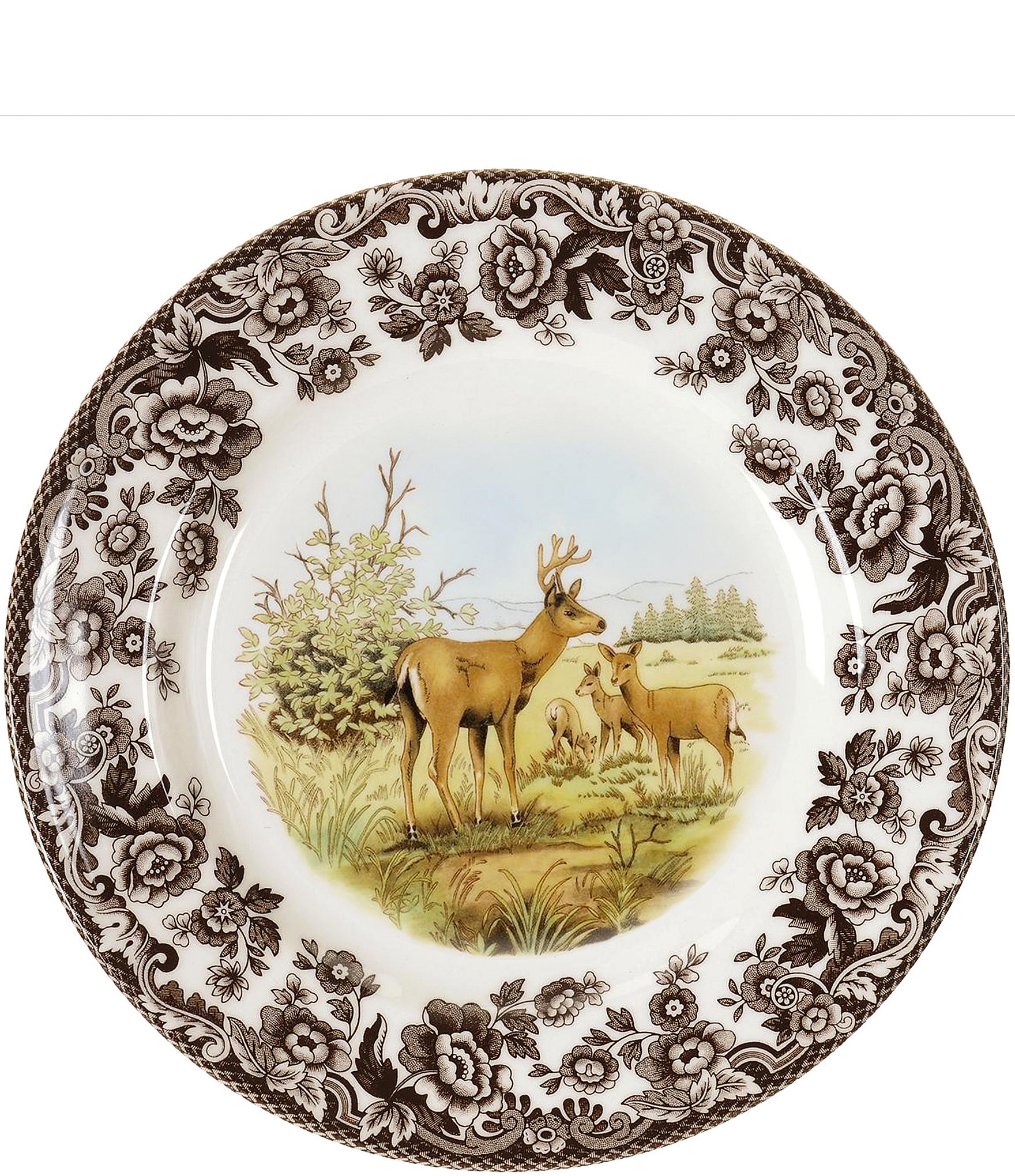 Spode Festive Fall Woodland American Wildlife Mule Deer Salad Plate ...