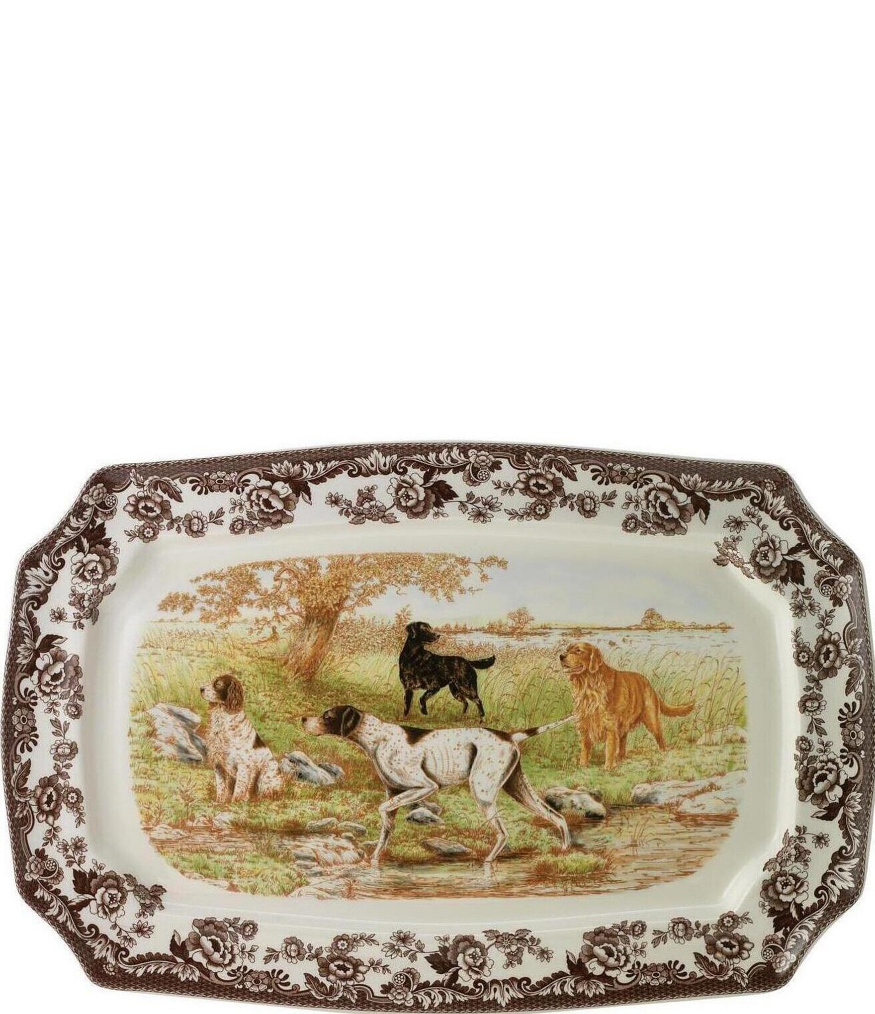 Spode Festive Fall Collection Woodland Hunting Dogs Rectangular Platter ...