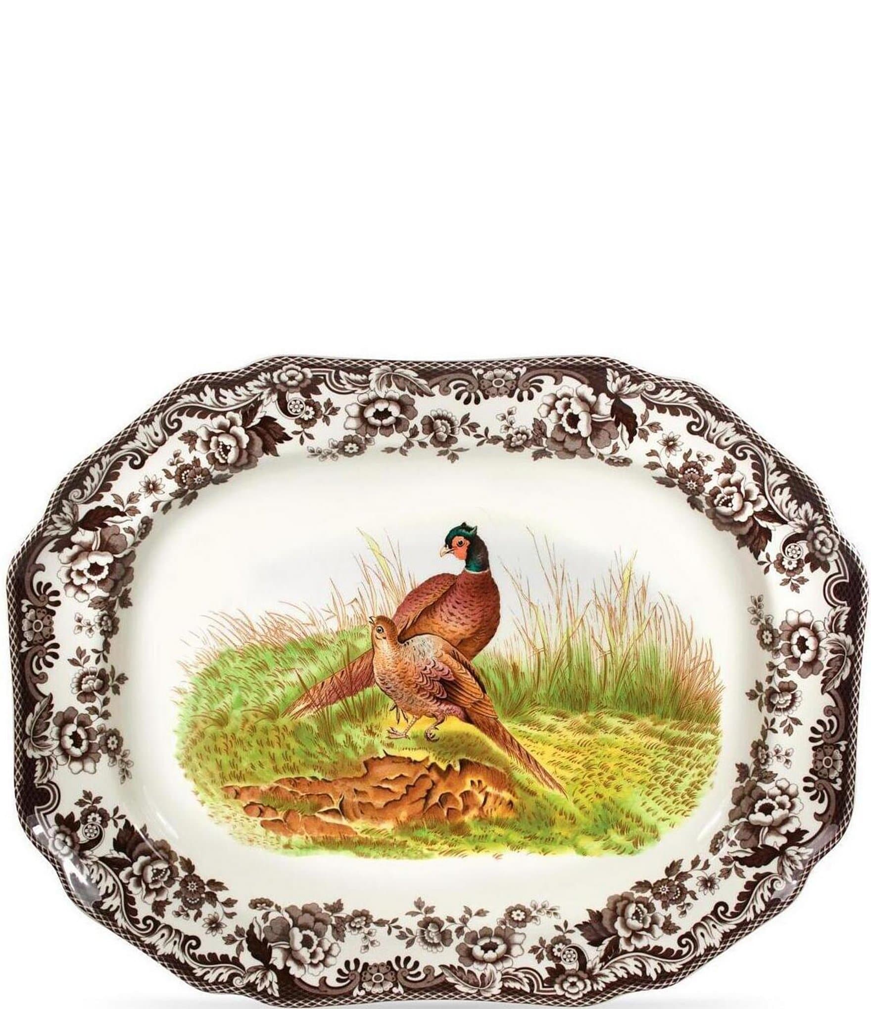 Spode Festive Fall Collection Woodland Pheasant Octagonal Platter ...