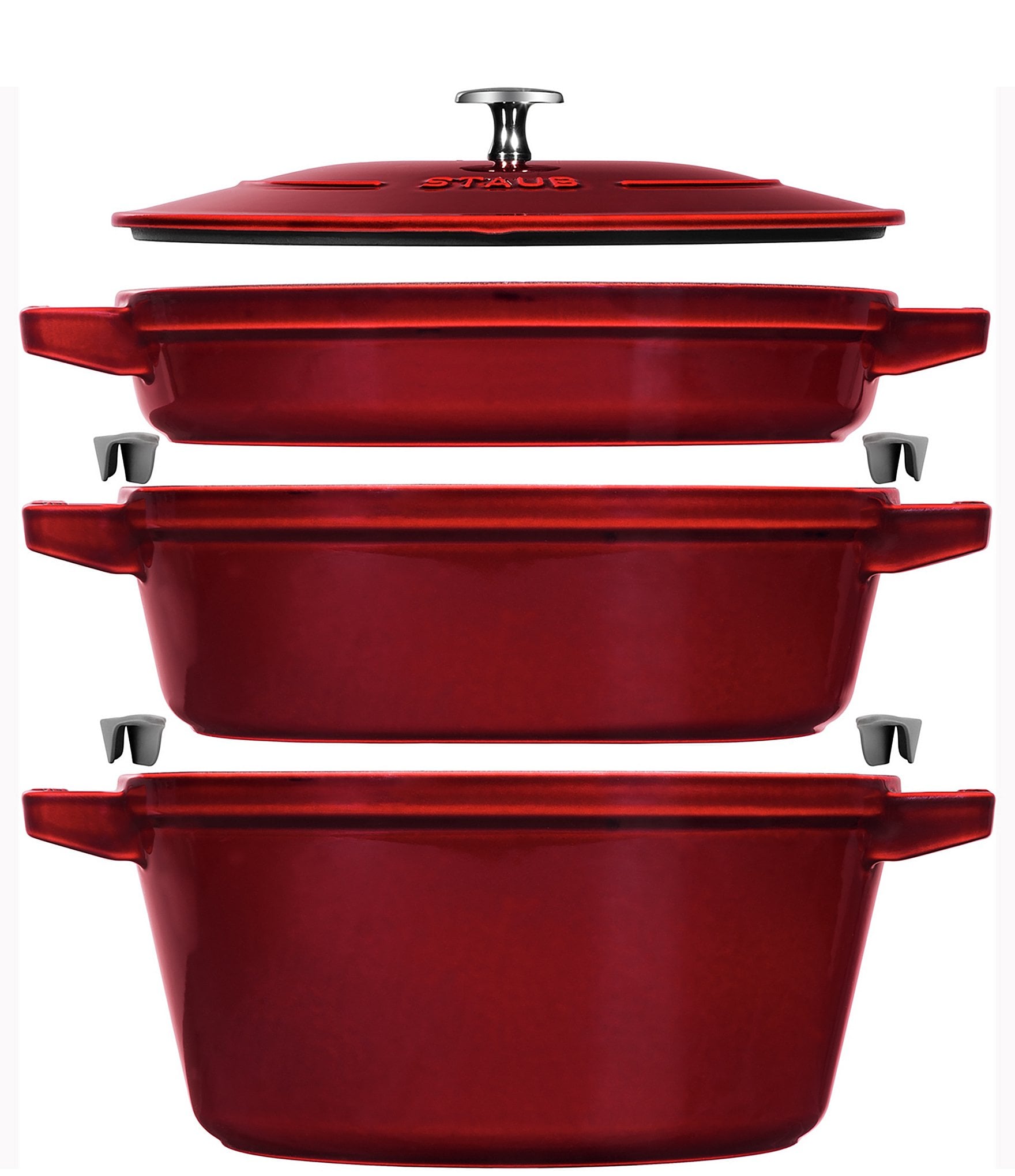Staub Cast Iron Set 4-Piece Stackable Space-Saving Cookware Set | Dillard's