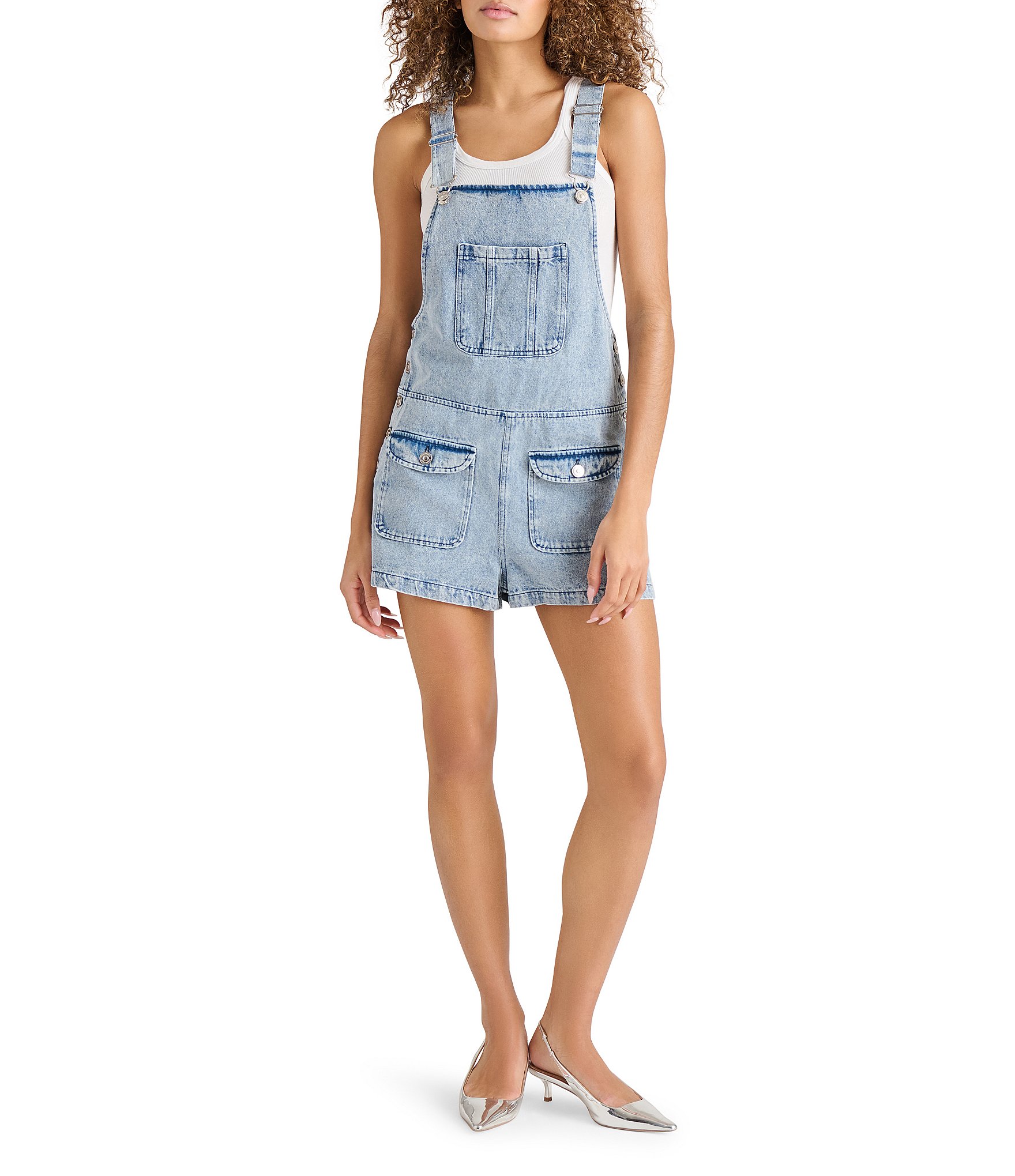 Steve Madden Kittie Shortall Cargo Mini Overall Romper | Dillard's