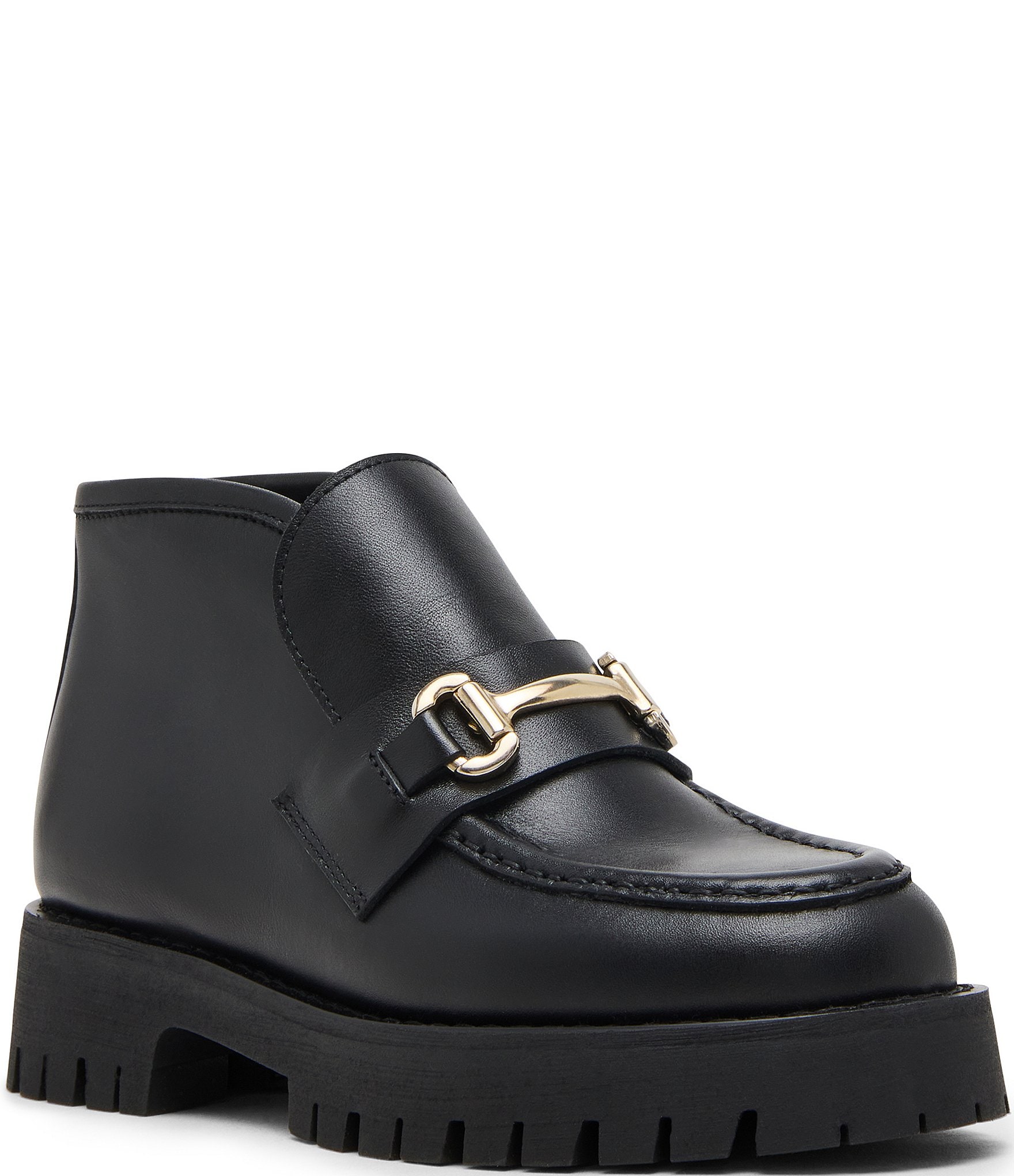 Steve Madden Leon Leather Bit Buckle Hight-Top Platform Loafers | Dillard's