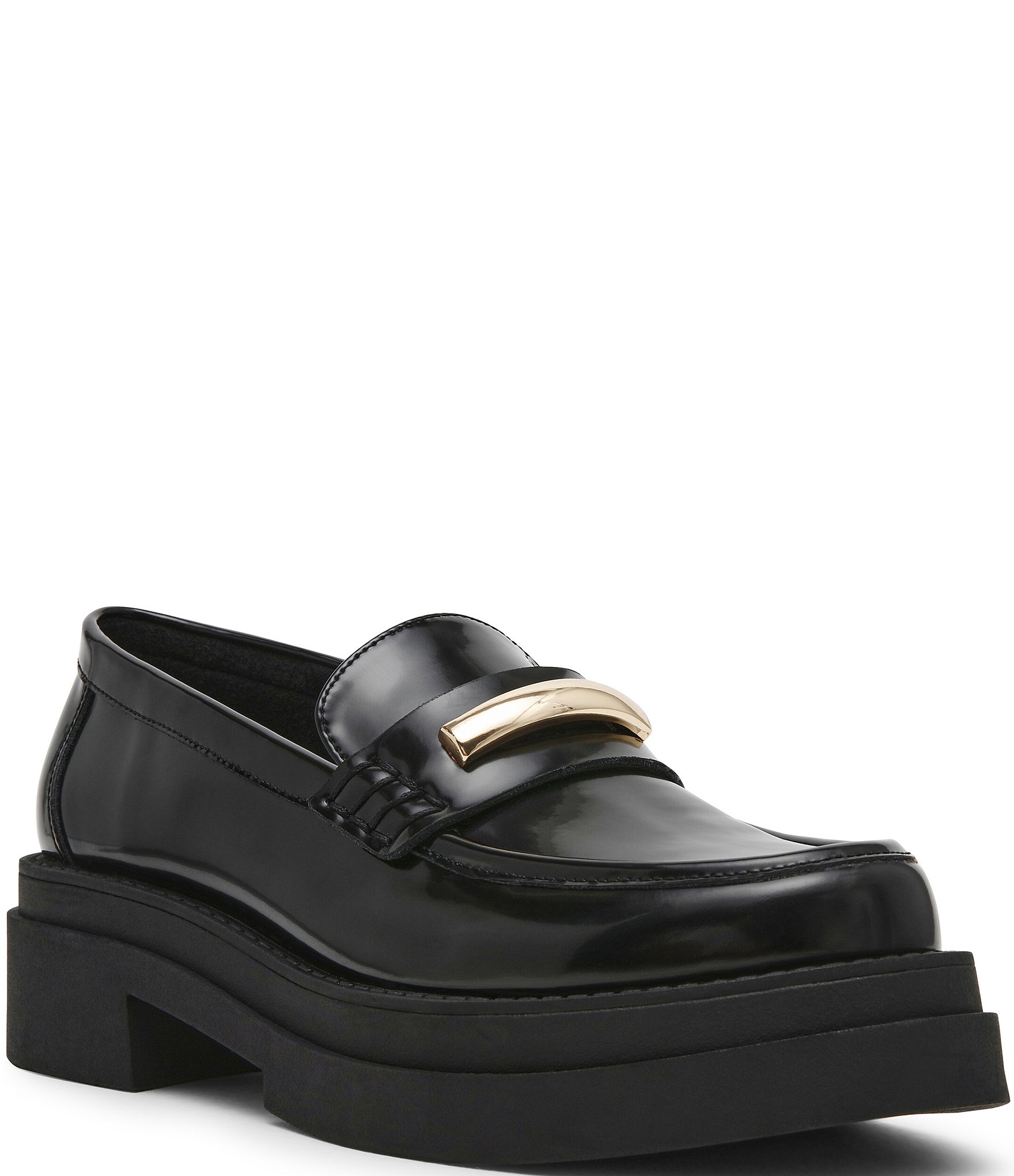 Steve Madden Rodrigo Leather Bar Hardware Platform Loafers | Dillard's
