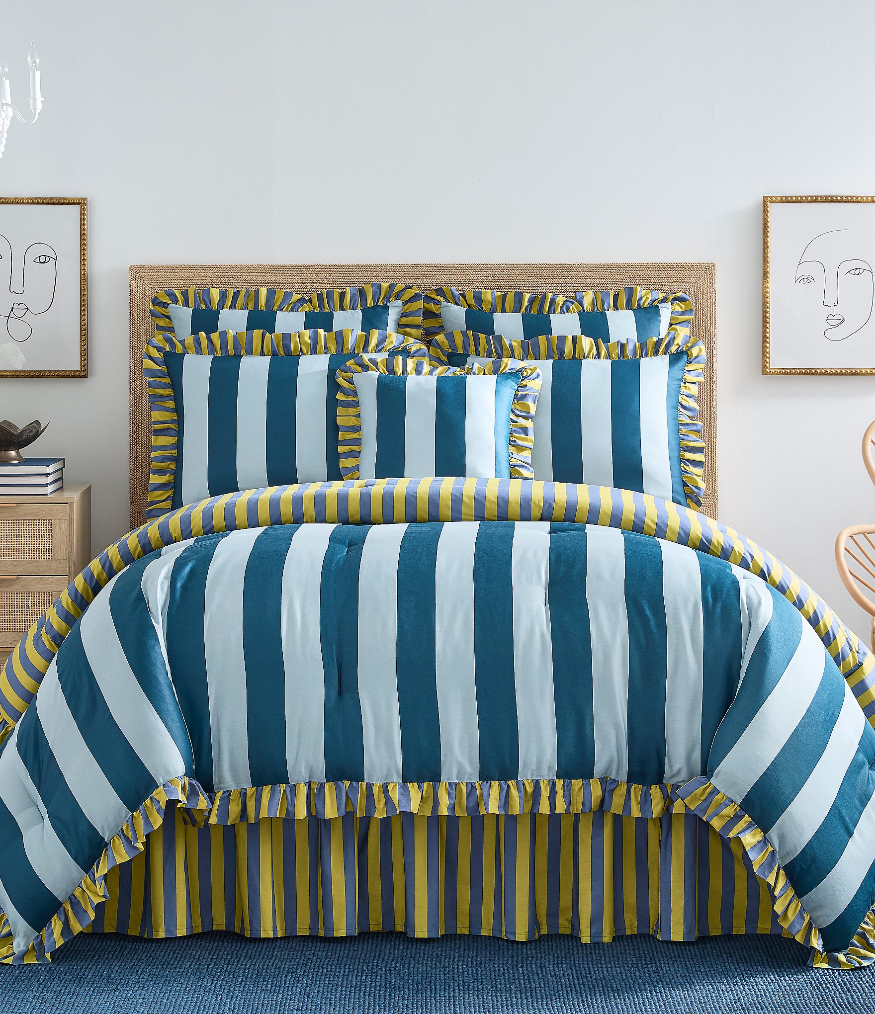 Studio D Lola Striped Reversible Comforter Mini Set | Dillard's