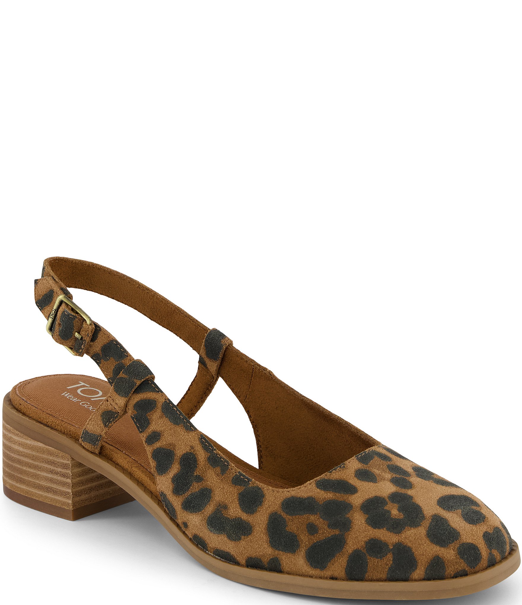 TOMS Jaclyn Leopard Suede Slingback Pumps | Dillard's
