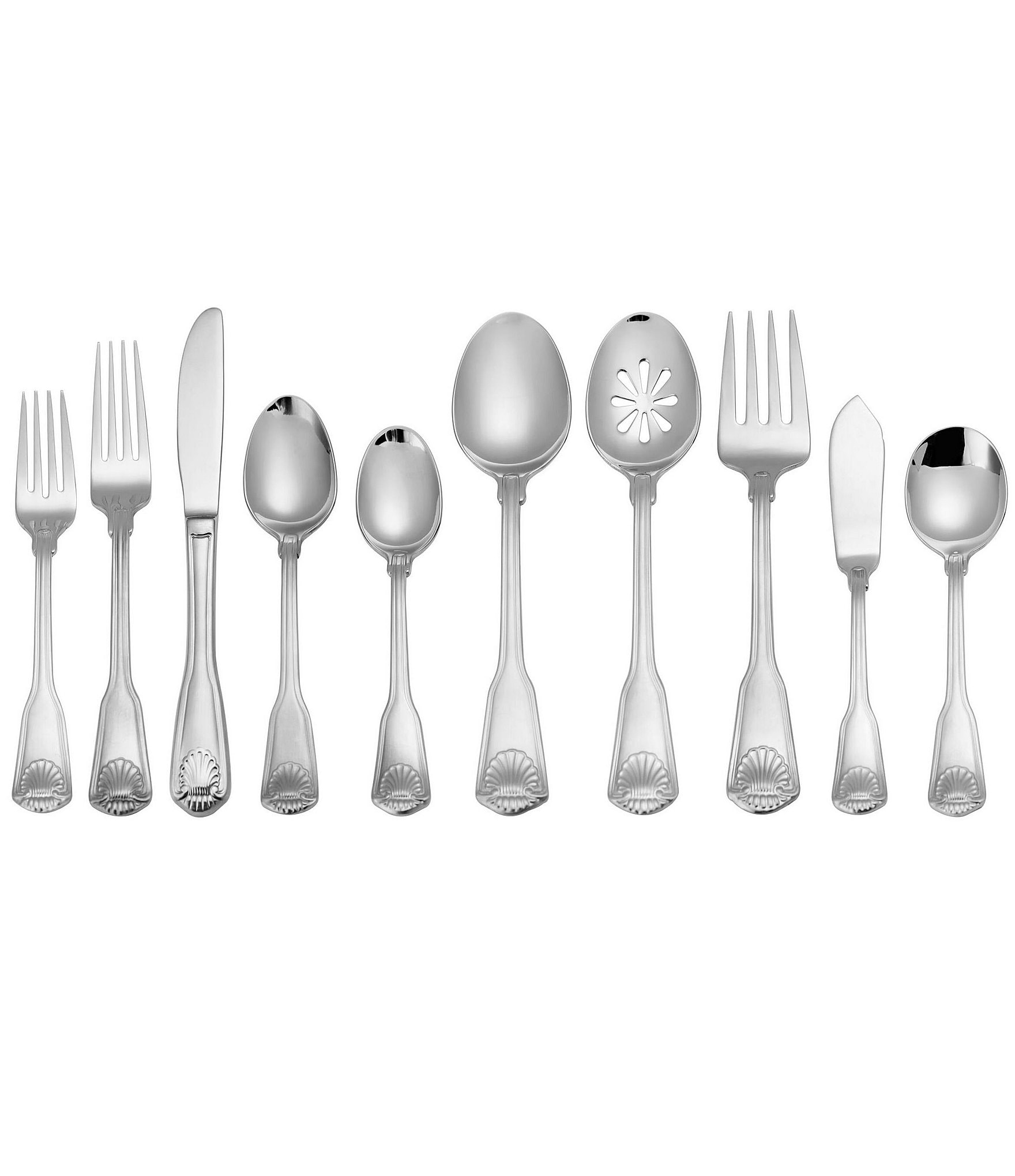 Towle Silversmiths London Shell 45-Piece Stainless Steel Flatware Set ...