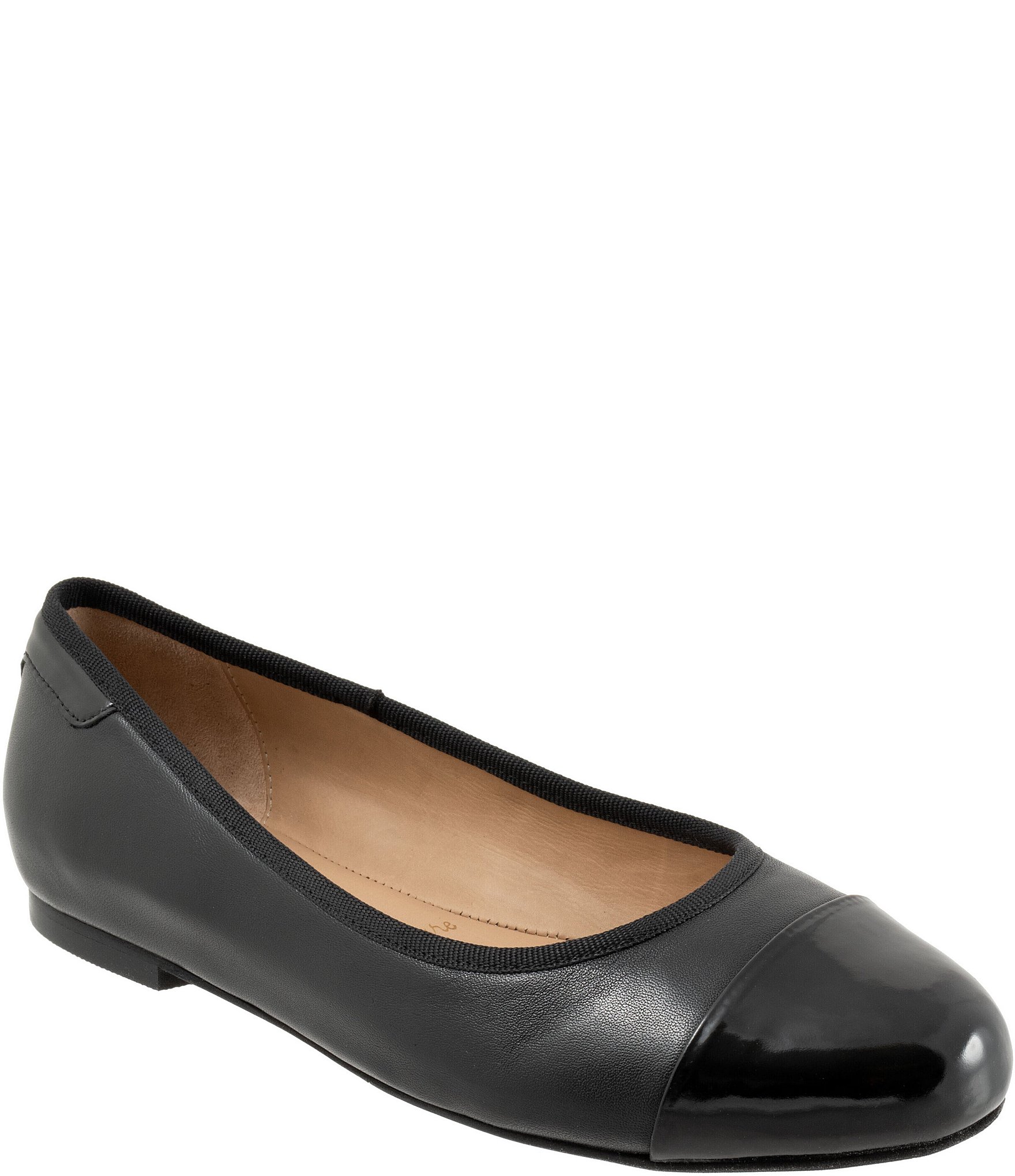 Trotters Clara Leather Patent Cap Toe Flats | Dillard's