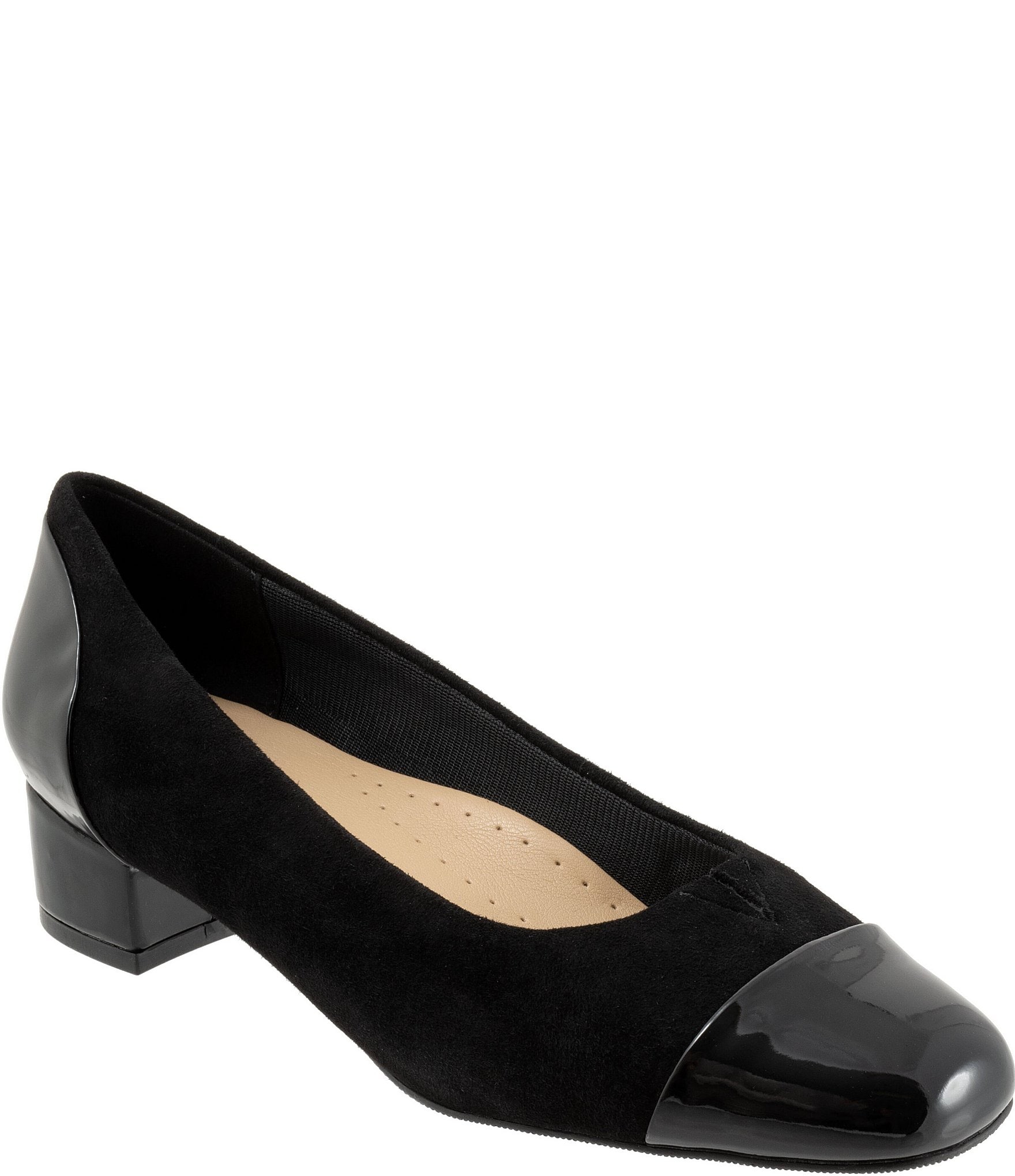 Trotters Daisy Suede and Patent Cap Toe Pumps | Dillard's