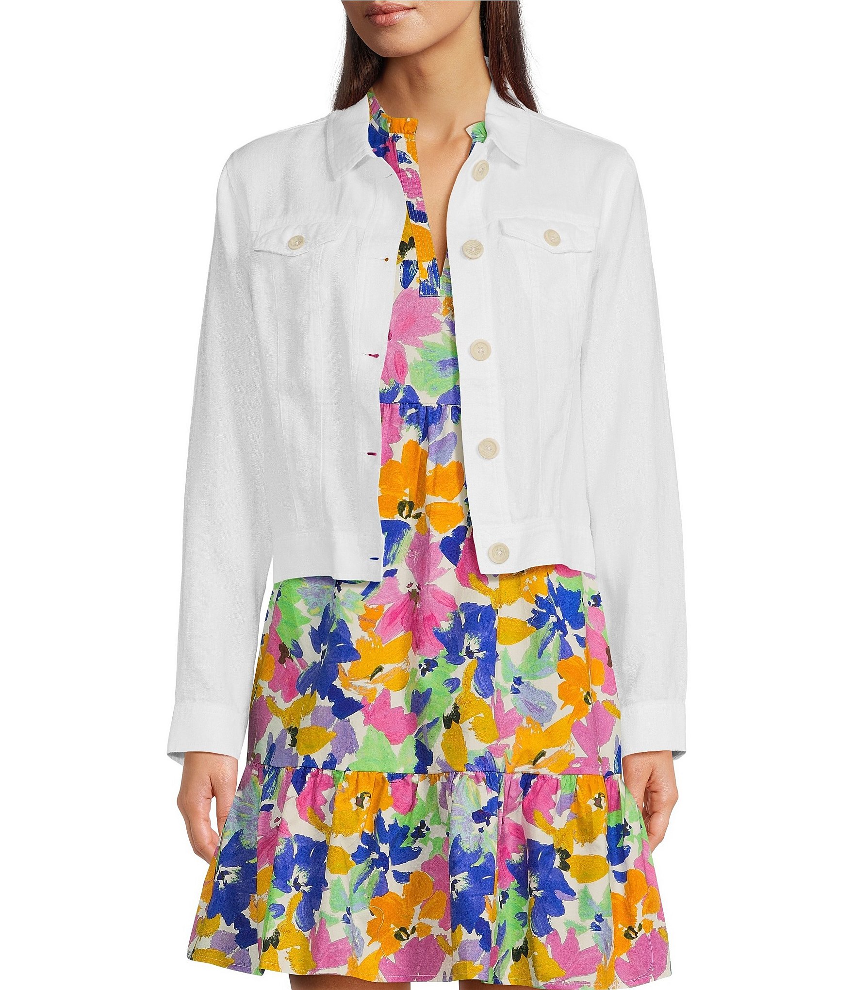 tyler boe Linen Point Collar Long Sleeve Button Front Jacket | Dillard's tyler boe Linen Point Collar Long Sleeve Button Front Jacket | Dillard's