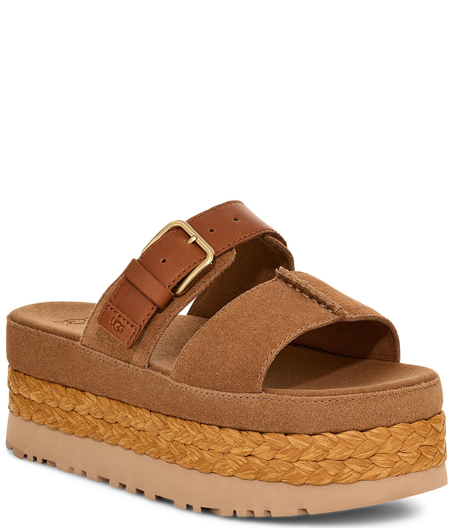 UGG Aubrey Suede Platform Espadrille Slide Sandals | Dillard's