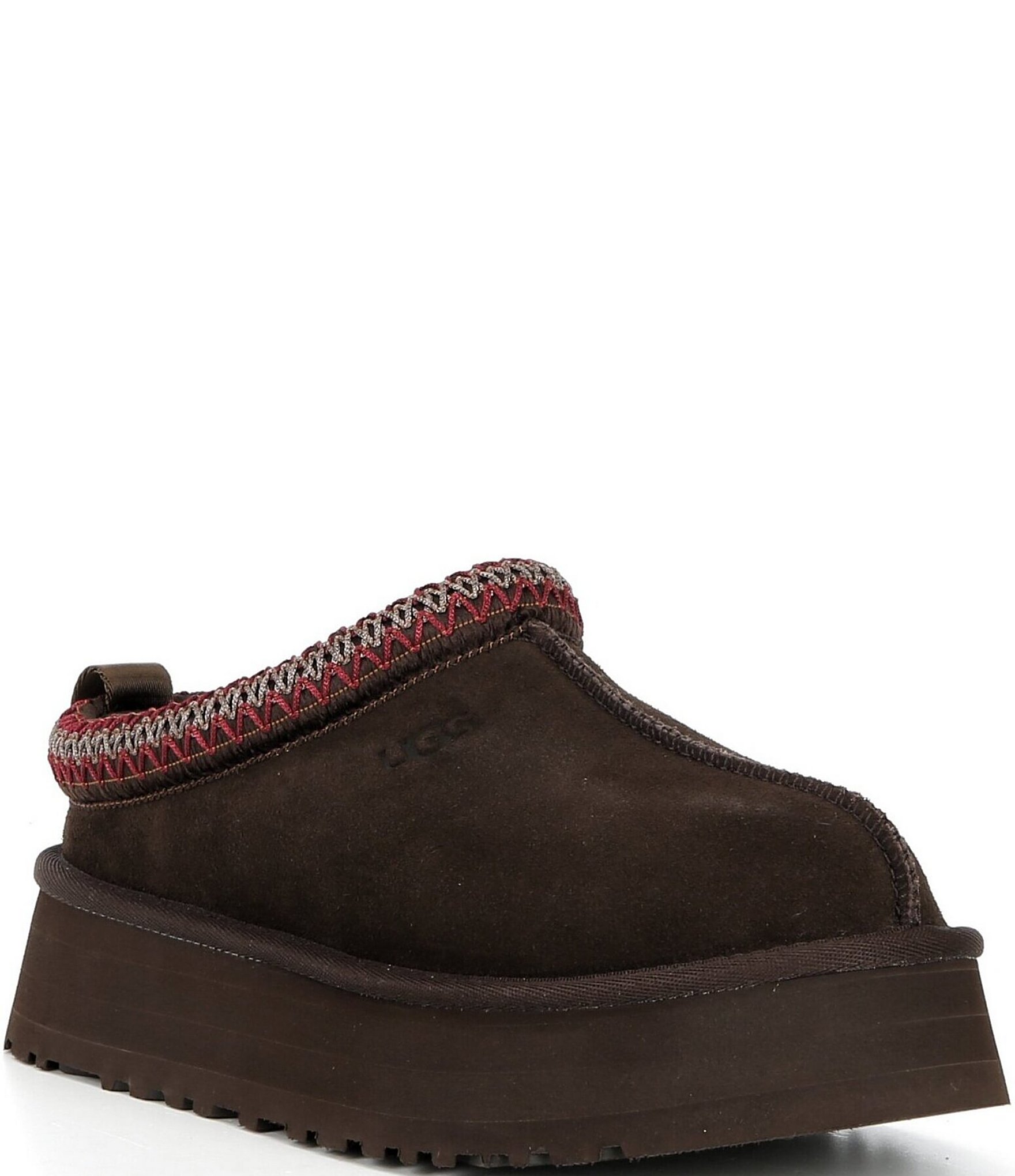 UGG Tazz II Suede Logo Detail Platform Clog Slippers | Dillard's