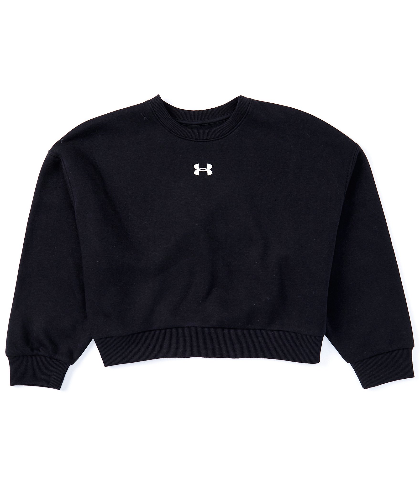 Under Armour Big Girls 7 16 Long Sleeve Crewneck Rival Fleece Oversized