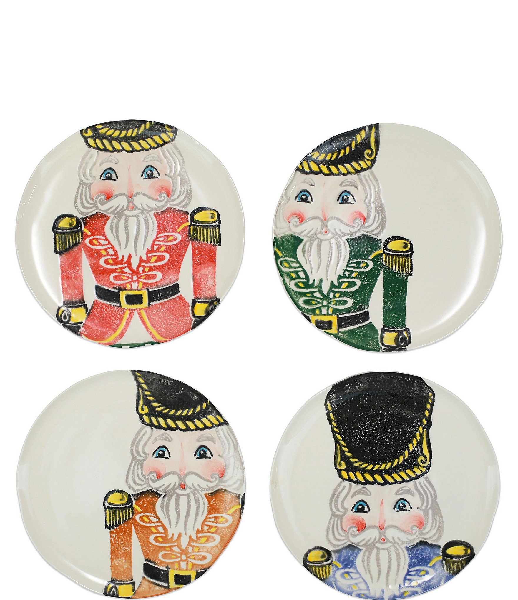 Vietri Holiday Nutcrackers Assorted Dinner Plates, Set of 4 | Dillard's