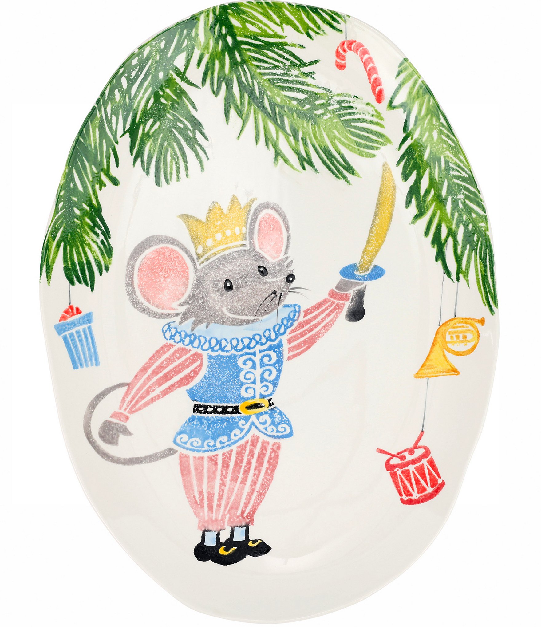 VIETRI Nutcrackers Mouse King Medium Oval Platter | Dillard's