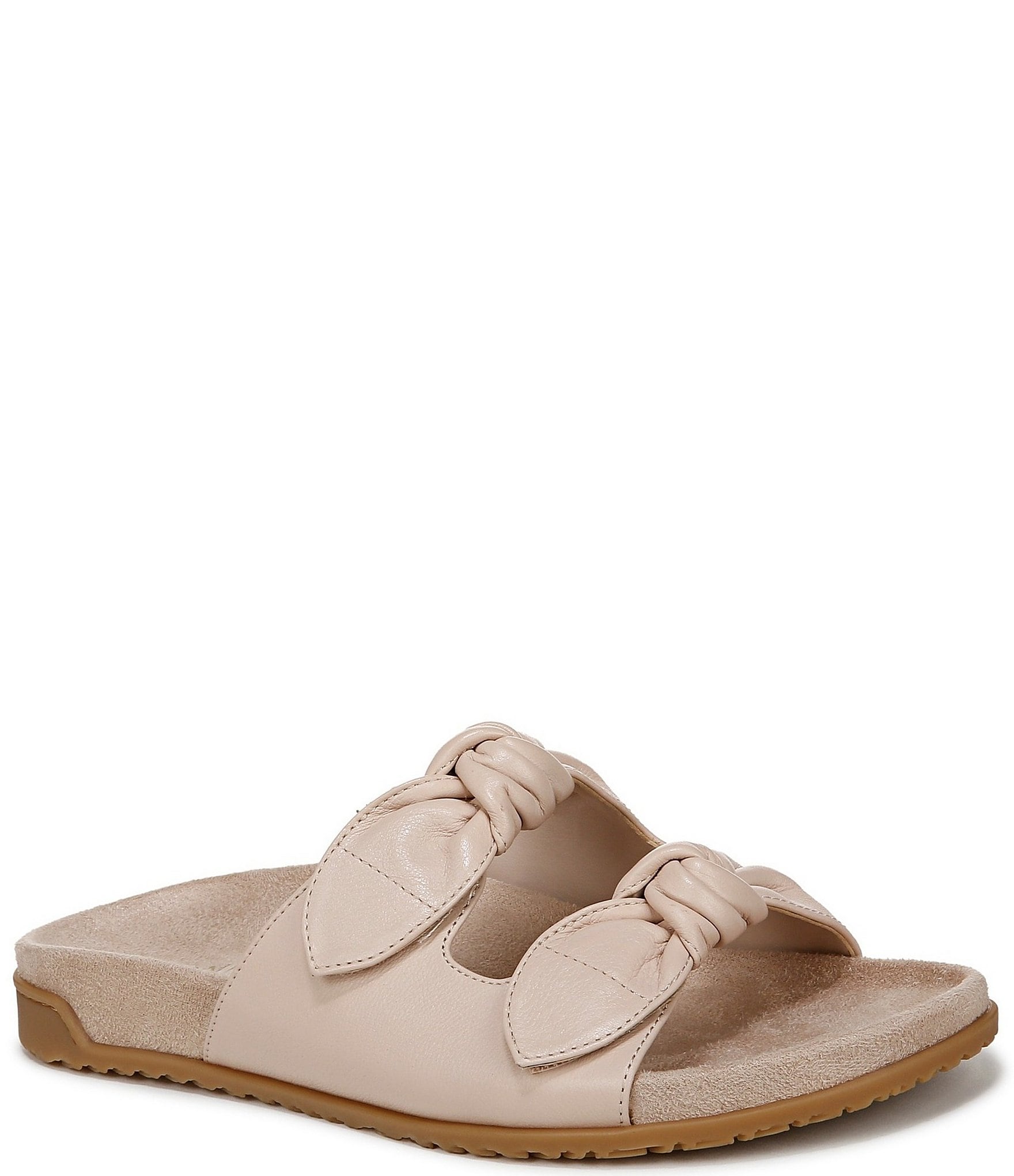 Vionic Elara Leather Knotted Detail Slide Sandals | Dillard's