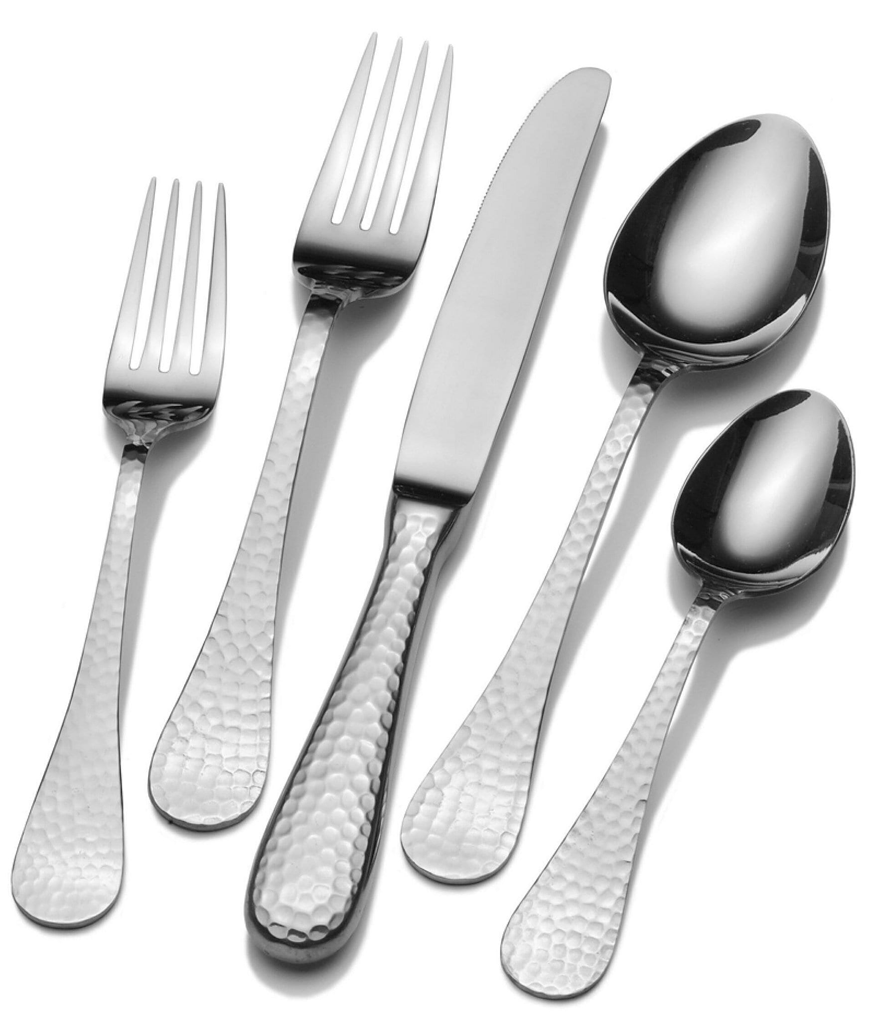 Wallace Silversmiths Brooklyn 45-Piece Stainless Steel Flatware Set ...