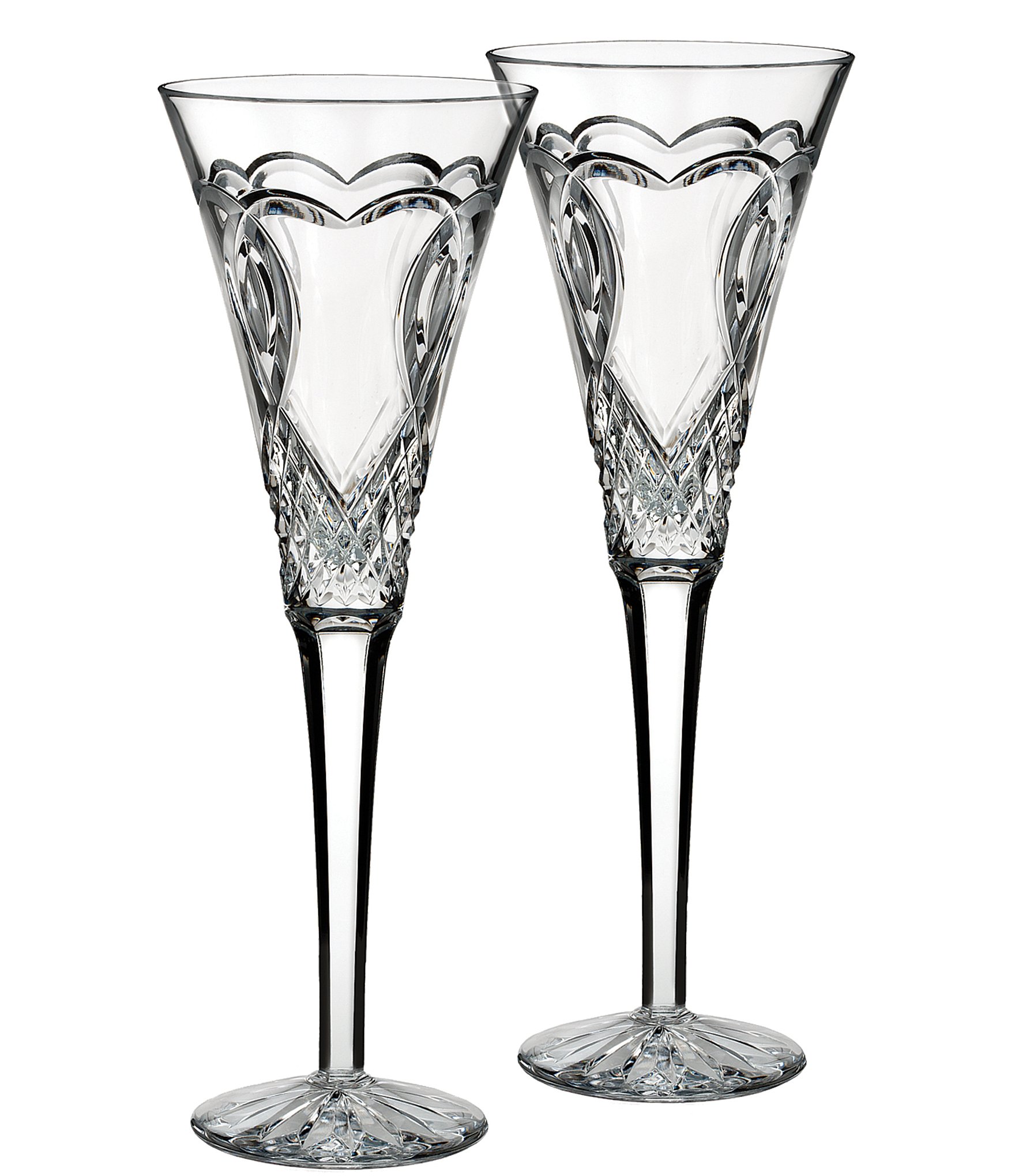 Waterford Wedding Collection Heart-Etched Diamond-Cut Crystal Toasting ...