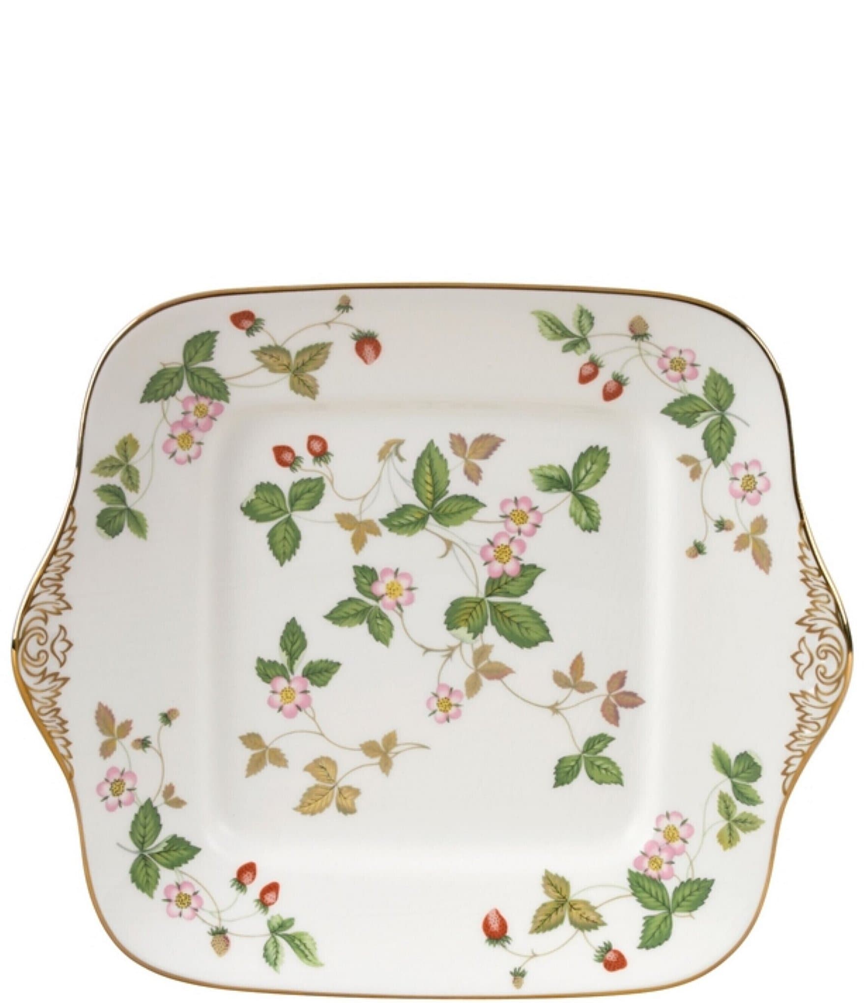 Wedgwood Wild Strawberry Square Cake Plate | Dillard's