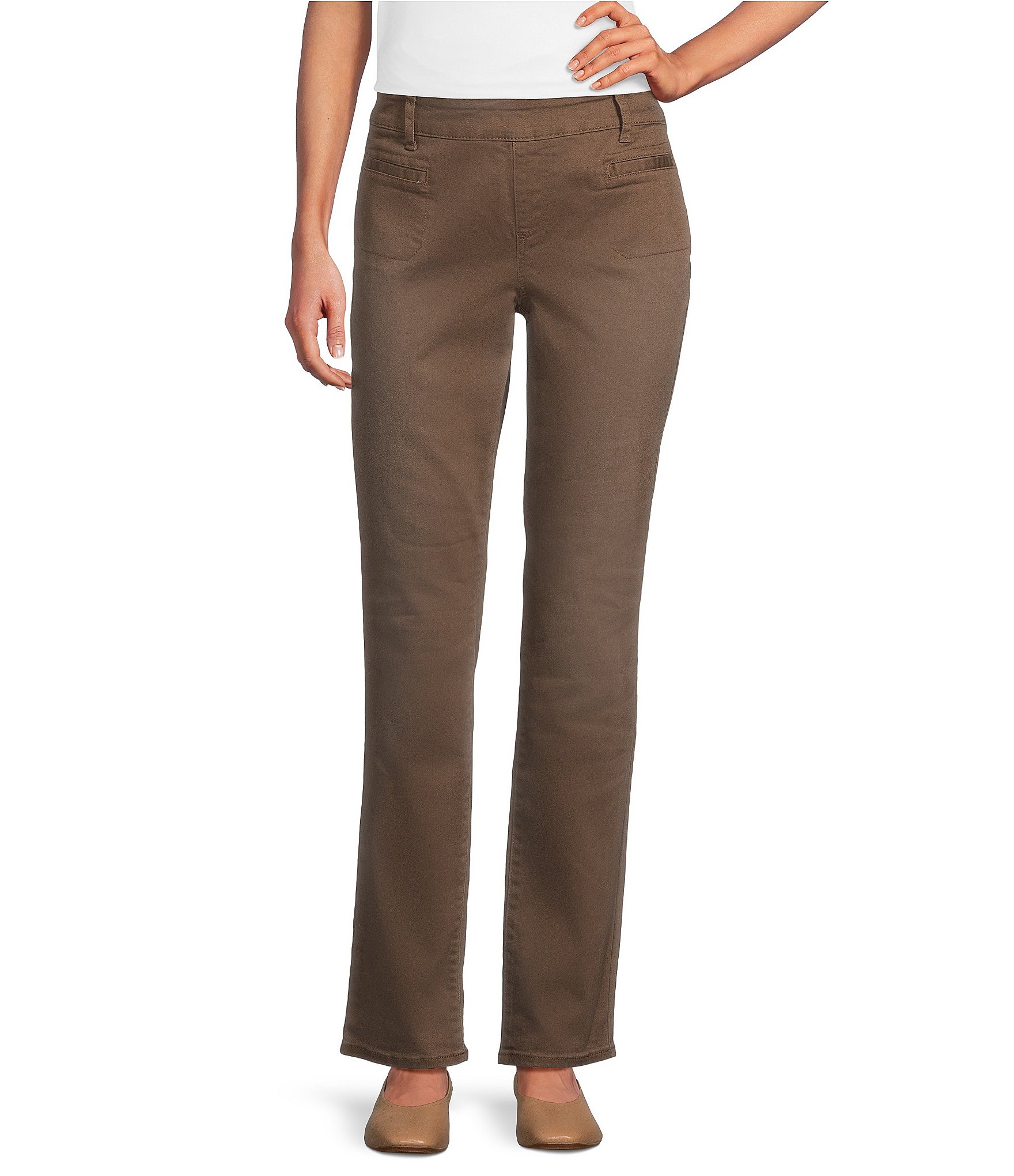 Westbound High Rise Patch Pocket Straight Leg Pull-On Pants | Dillard's