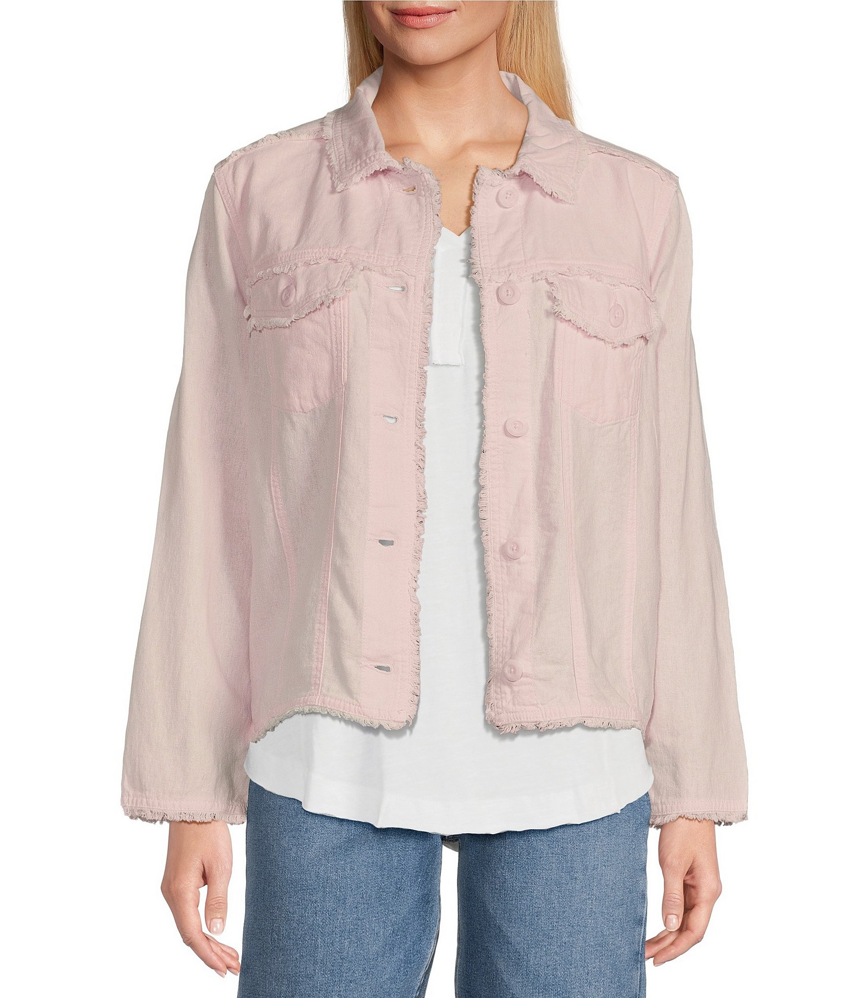 Westbound Petite Size Frey Detail Button Jacket | Dillard's