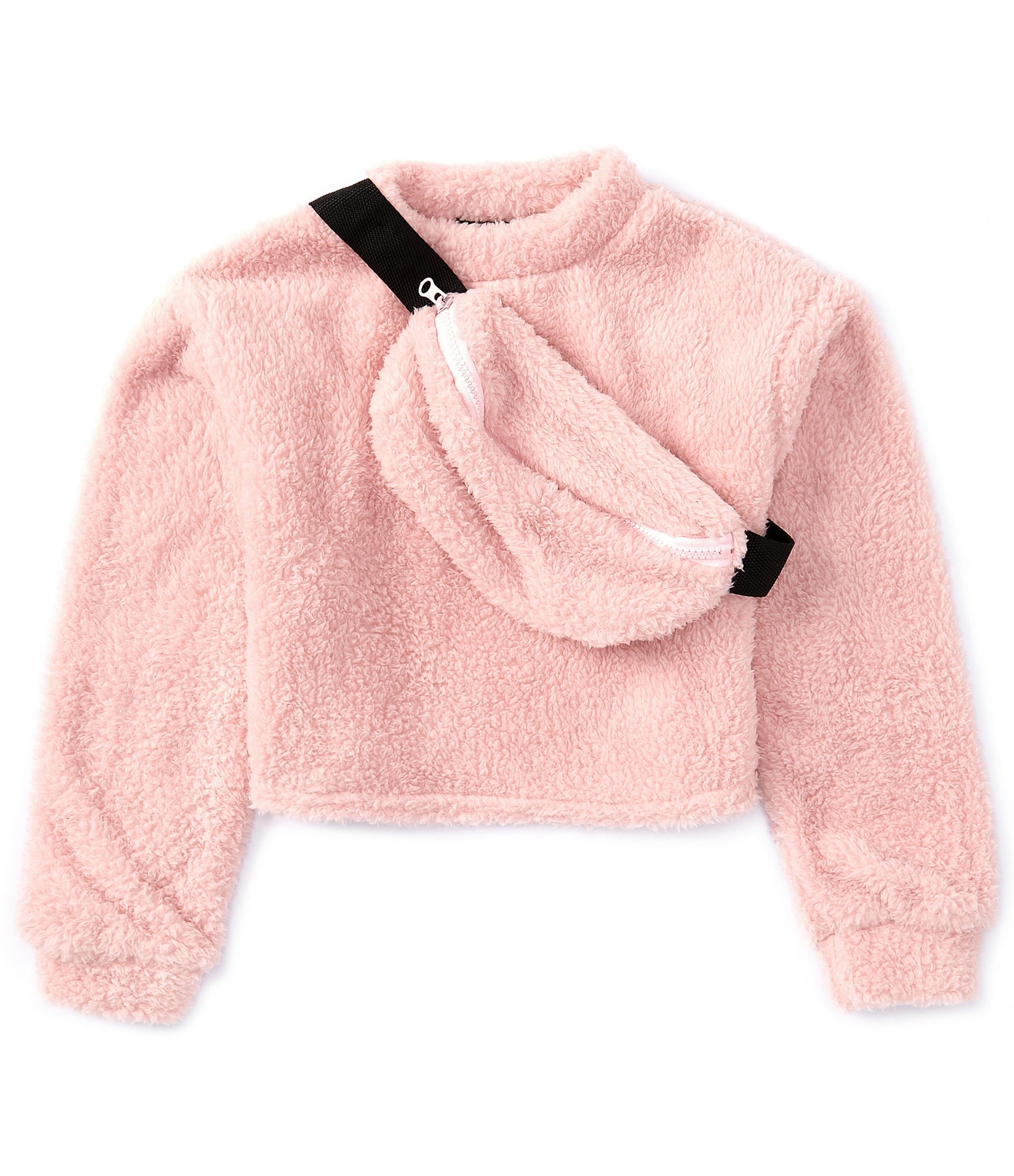 Xtraordinary Big Girls 7-16 Long Sleeve Fuzzy Cropped Sweater With ...