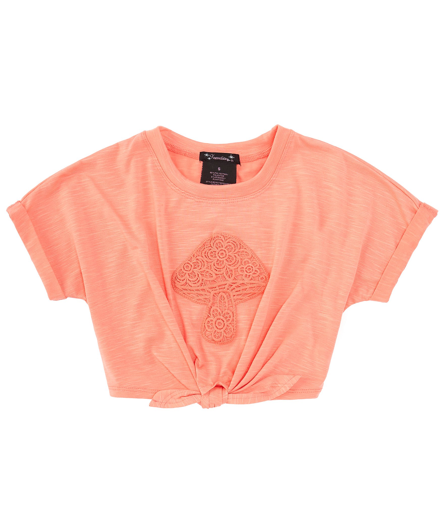 Xtraordinary Big Girls 7 16 Short Sleeve Mushroom Applique Top Dillards